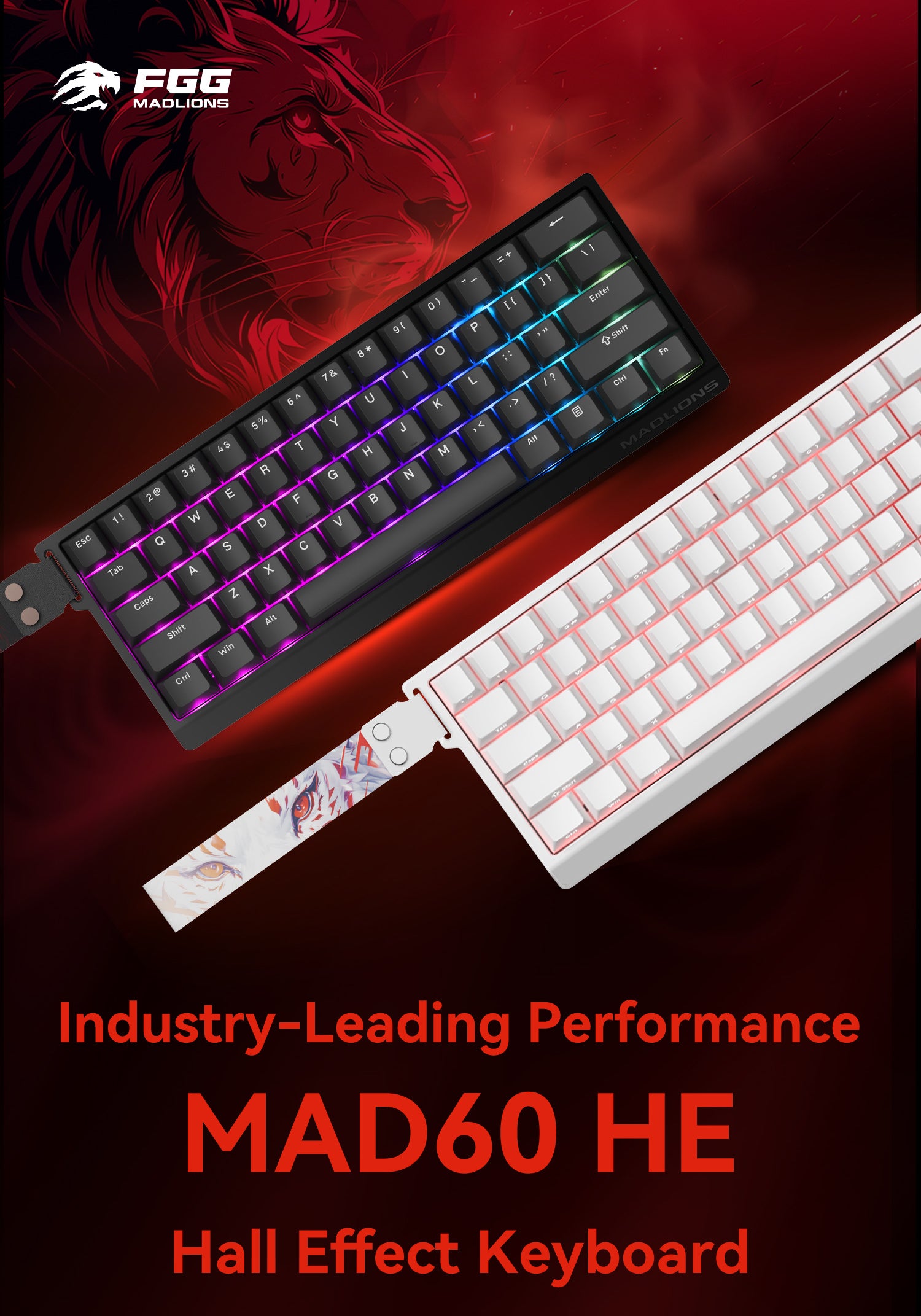 Madlions MAD60 HE PRO 60% Hall Effect Custom Gaming Keyboard – Mecha ...