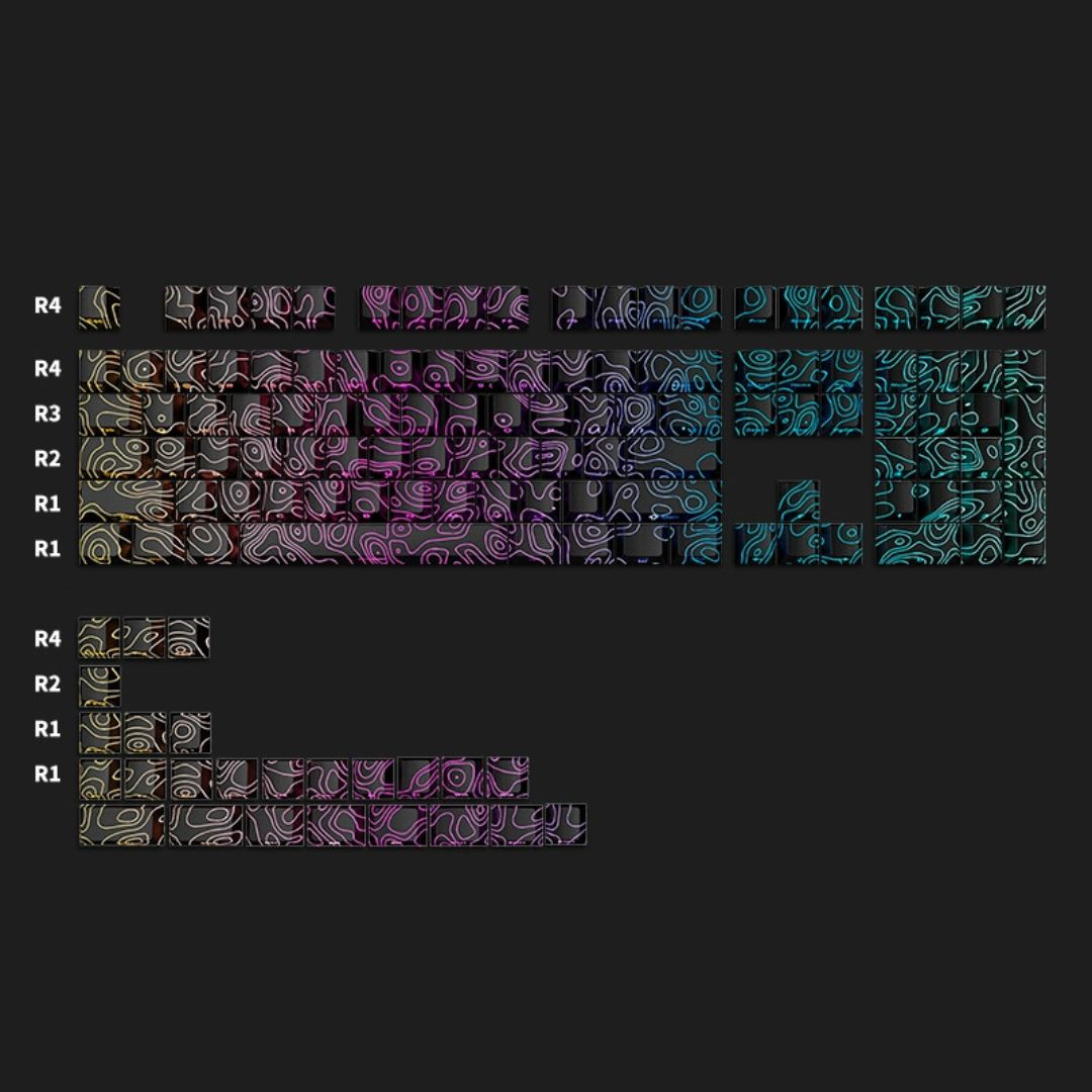 Mecha Topography V2 Side Printed RGB Shine Through Cherry Profile Keyc ...